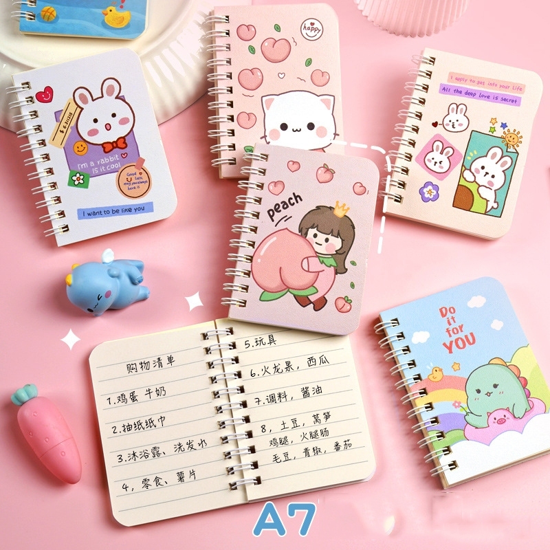 Sổ tay ghi chép mini dễ thương lò xo tiện lợi A7 | Shopee Việt Nam