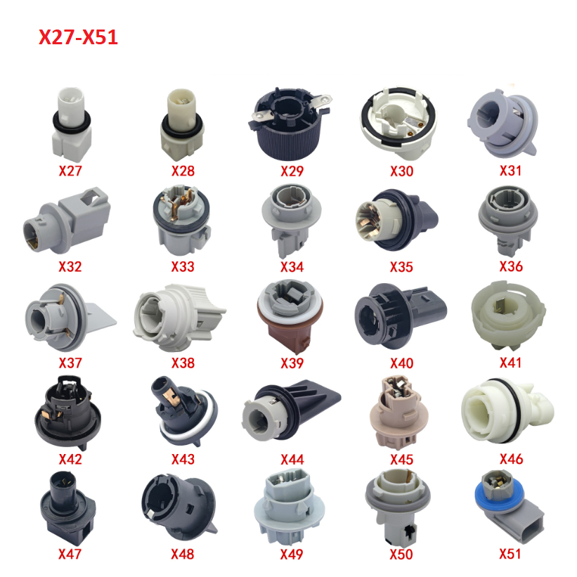 X27-51-Chân đèn các loại theo mẫu như hình (# chan den, chuoi den, duoi ...