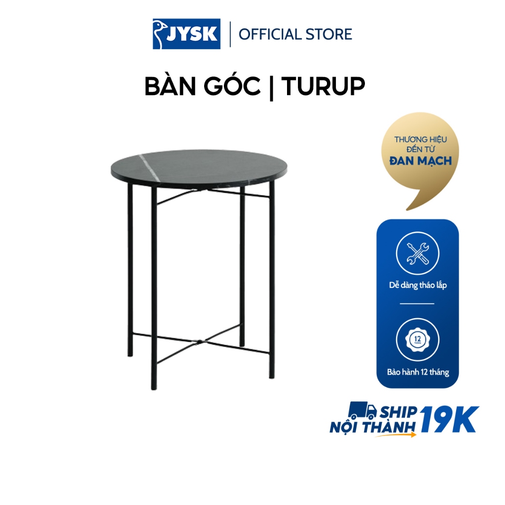 Bàn góc | JYSK Turup | gỗ công nghiệp/thép | đen | DK40xC45cm | Shopee ...