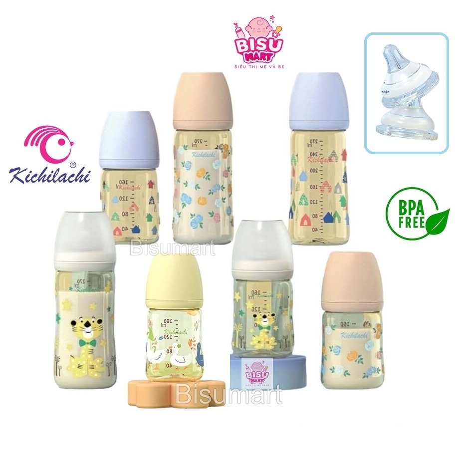 Bình Sữa Cổ rộng Moyuum Kichilachi PPSU cao cấp cho bé 170ml 270ml | Shopee Việt Nam