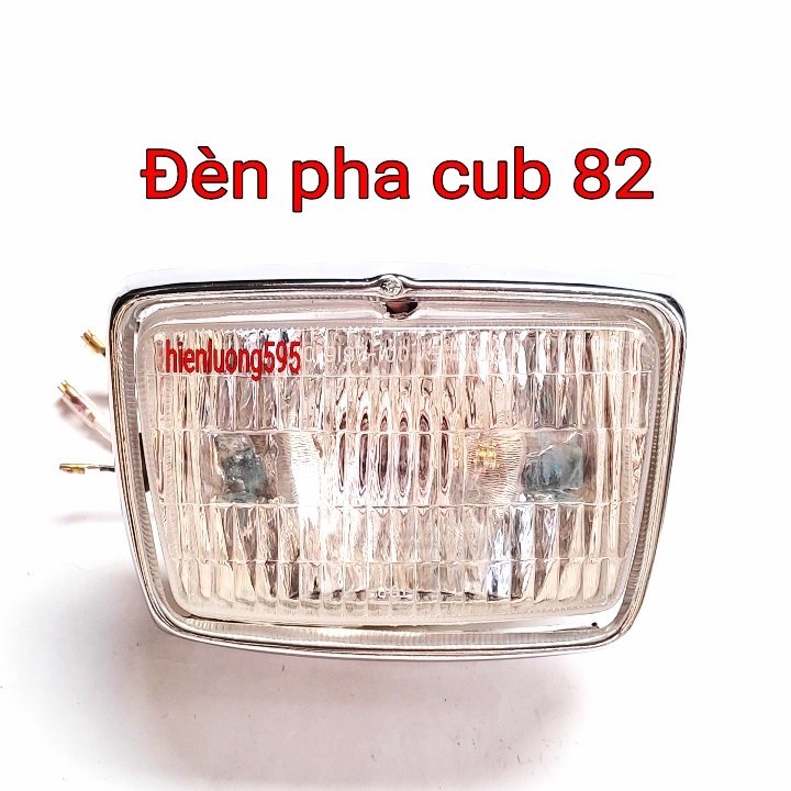 Bộ đèn pha xe Cub 82 (Bộ gồm: vành đèn sắt, chóa, kiếng, bóng, đui đèn ...