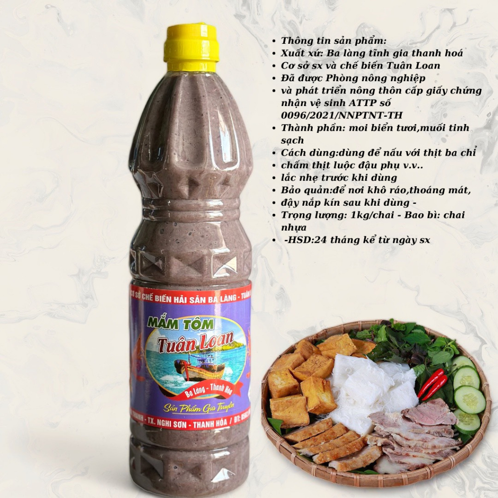 Mắm tôm ba làng thanh hóa loại 1 đặc biệt ( bao thơm ) 1kg | Shopee ...