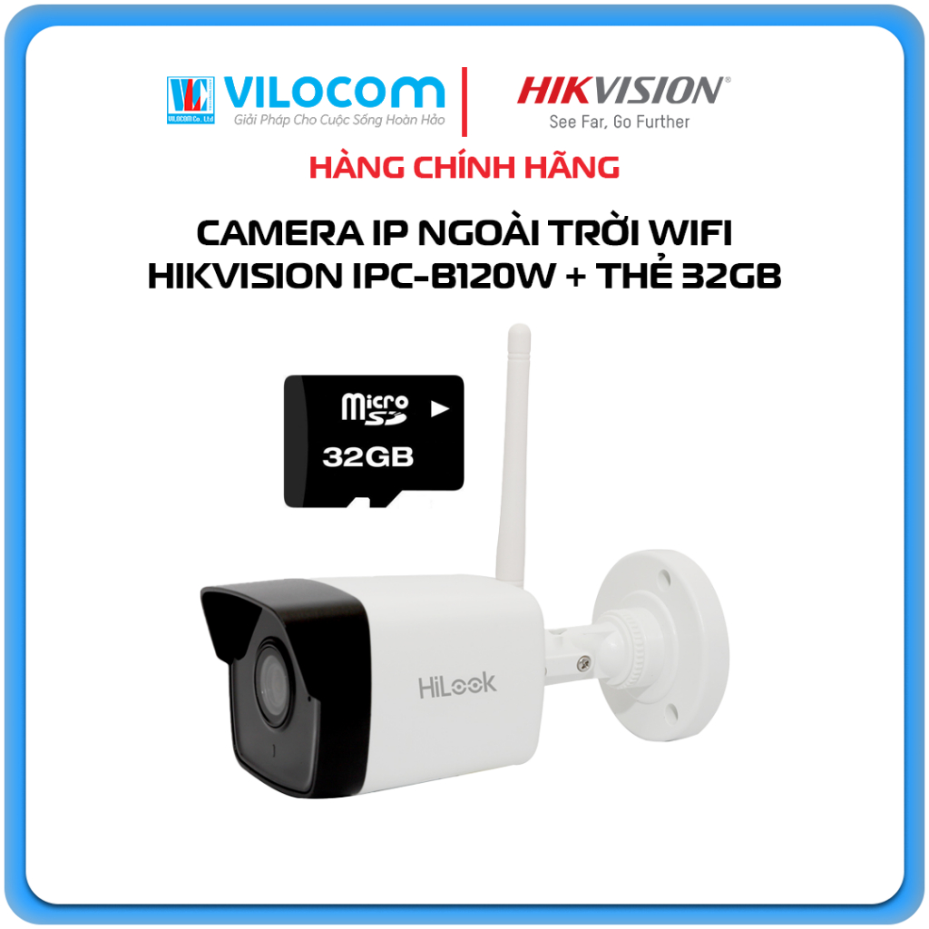 Camera Wifi HIKVISION SmartLine IPC-B120W + thẻ nhớ 32gb | Shopee Việt Nam