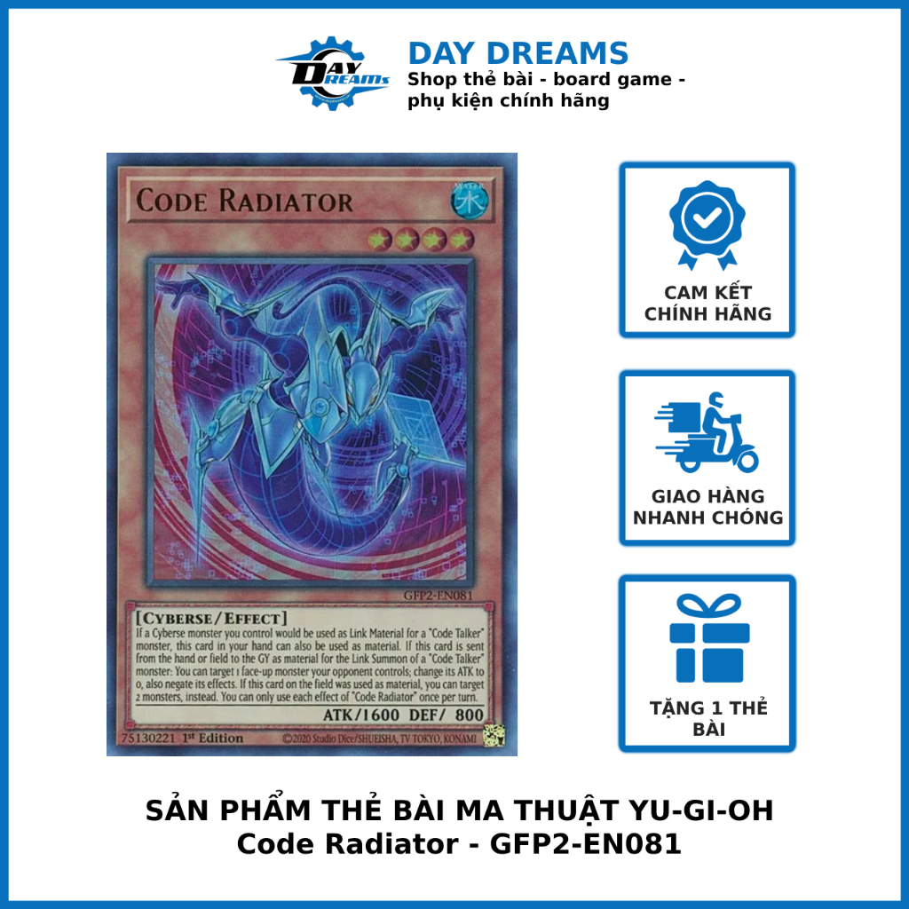 Thẻ bài Yugioh! Code Radiator - GFP2-EN081 - Ultra Rare 1st Edition ...