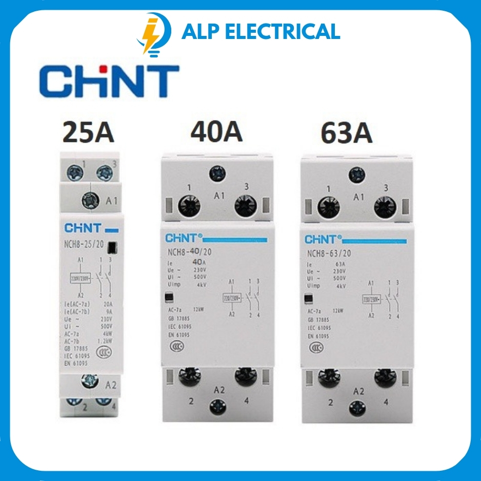 Khởi động từ 1p 220V CHINT 25A 40A 63A contactor HÀNG CHÍNH HÃNG ...