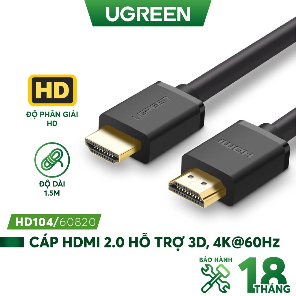 Dây HDMI Ugreen 1m 3m 5m, Cáp HDMI to HDMI chuẩn 2.0 4k 60Hz Ugreen ...