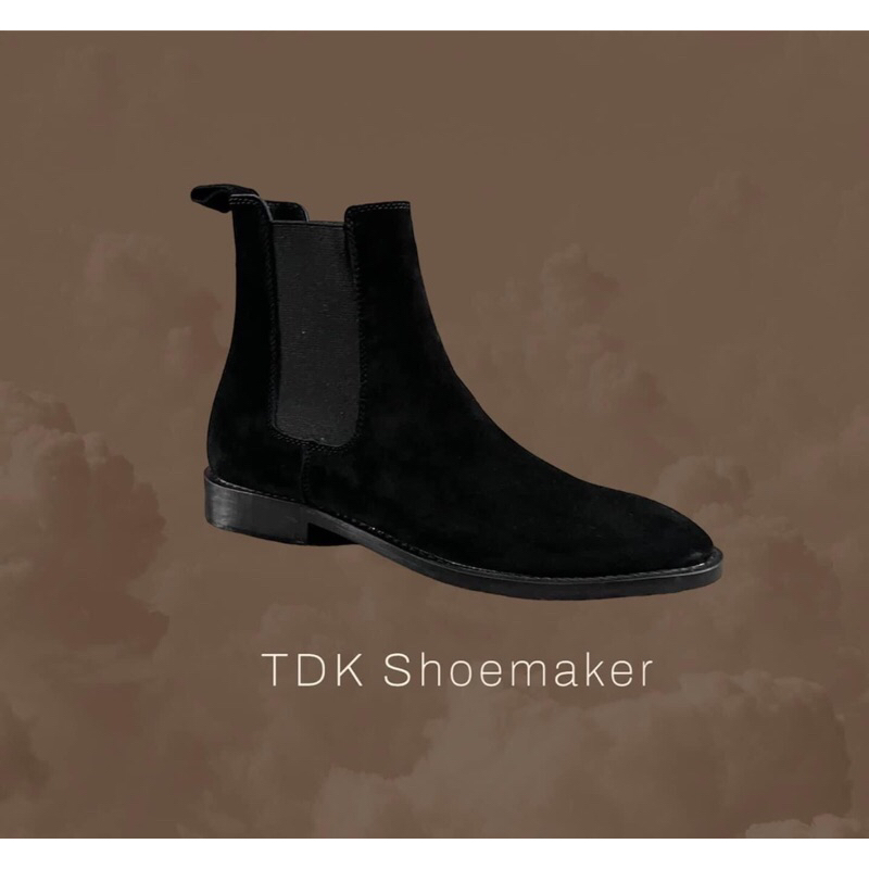 Chelsea Boots In Suede Da Lộn Màu Đen Da Bò Nguyên Tấm Nhập Khẩu ...