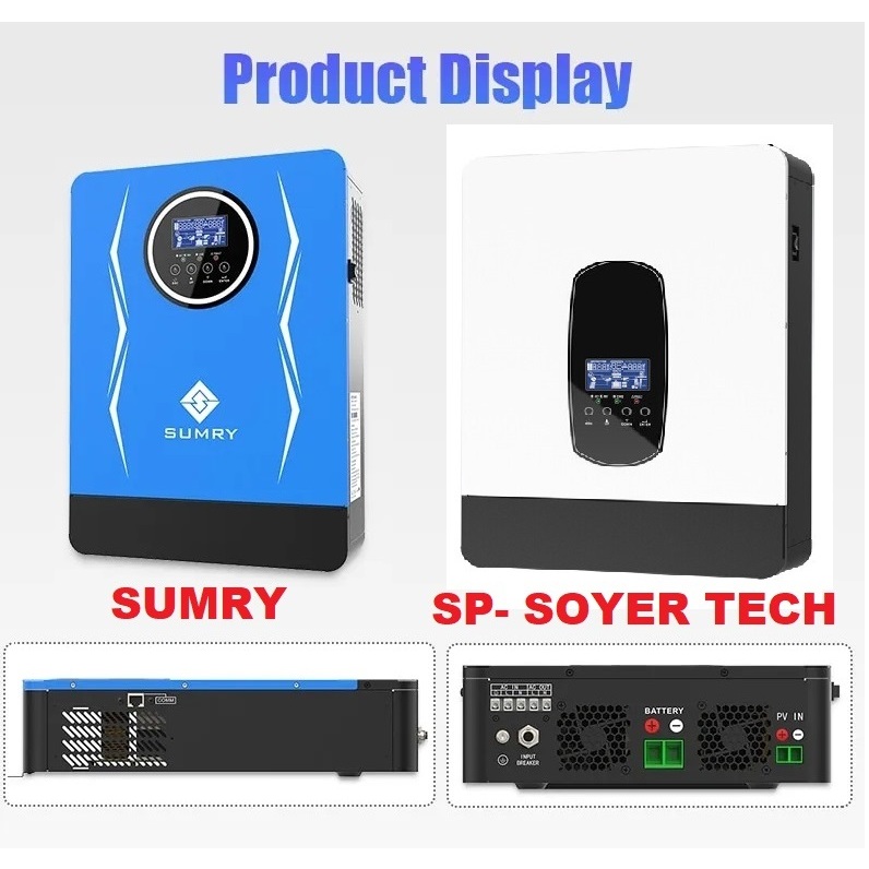 Biến tần SUMRY SP và Hybrid Inverter sóng sin chuẩn 3KW 24V AC220-240V Sạc 80A MPPT PV 55V-450V ...