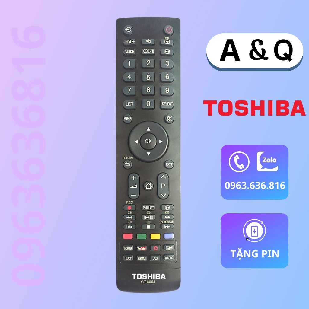 Remote tivi Toshiba - Điều khiển tivi Toshiba 8068 hàng tốt tặng pin | Shopee Việt Nam