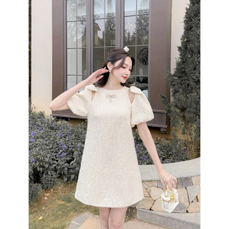 KAMI DRESS - Đầm nữ suông tay bồng ( tặng kèm nơ đá cao cấp ) | Shopee ...