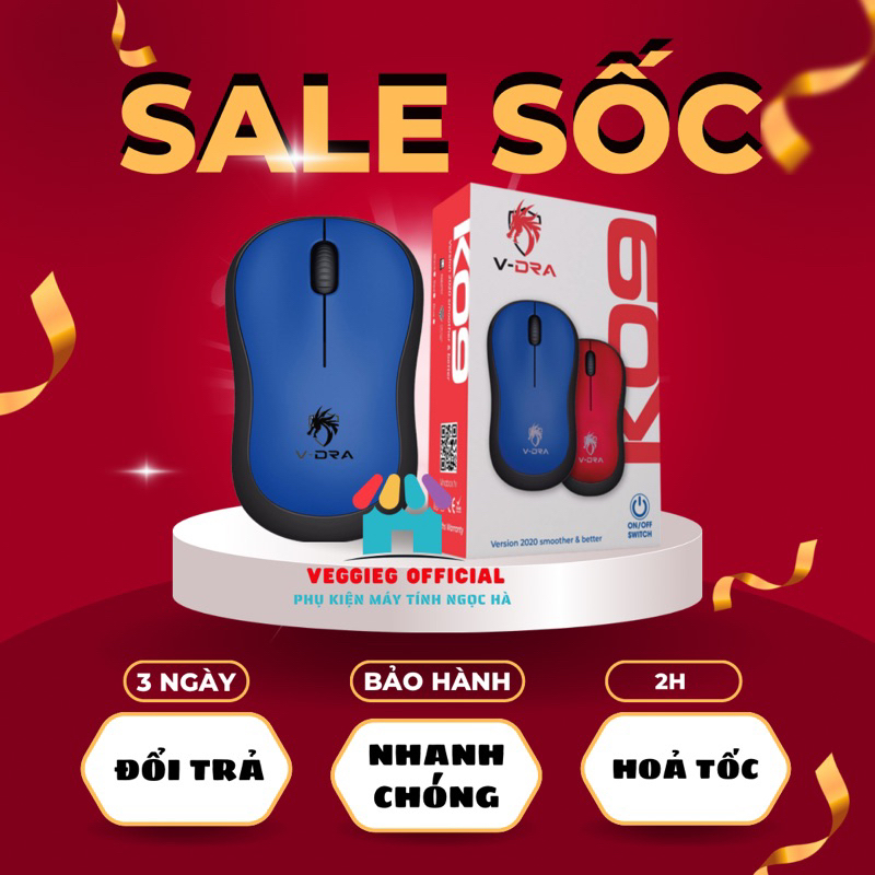 [HỎA TỐC 2H] Chuột không dây V-Dra K09, cổng usb 2.0 cho máy tính ...