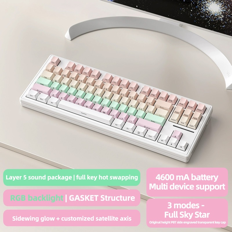 Bàn Phím Cơ Xinmeng M87 V2 Không Dây Bluetooth Gaming LED RGB Pro App ...