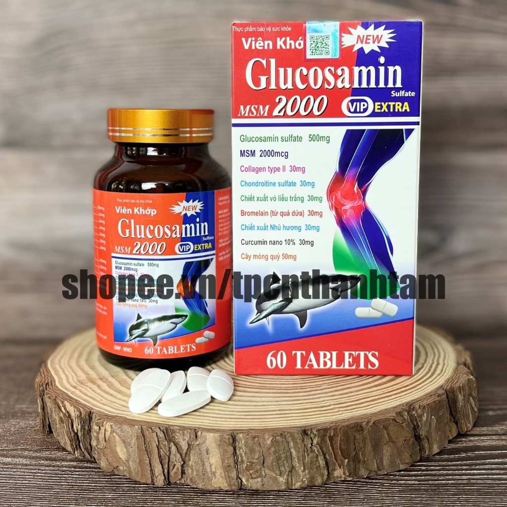 Viên uống bổ xương khớp Glucsamin MSM 2000 bổ sung glucosamine hỗ trợ bôi trơn, giảm đau nhức ...