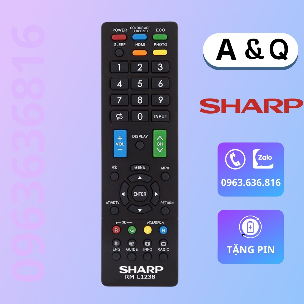 Remote tv Sharp - Điều khiển tivi Sharp ( DÙNG CHO TẤT CẢ TIVI SHARP ...