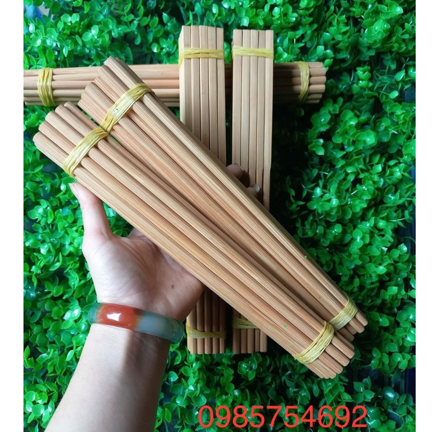 Combo 10 đôi đũa gỗ, đũa tre cao cấp vót tay từ tre già tự nhiên của ...