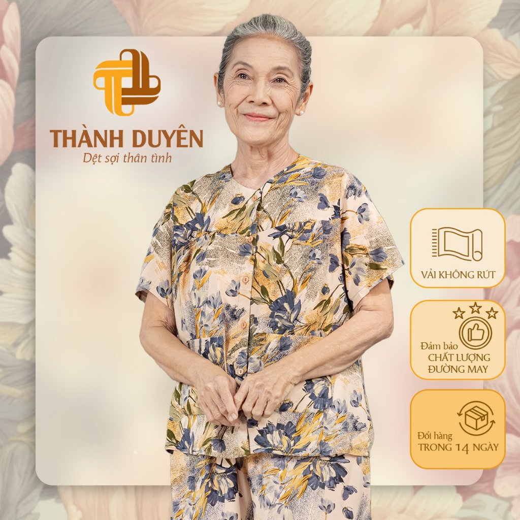 Đồ bộ Tole bà mặc nhà (Big size) Thành Duyên bông, tay con quần dài ...