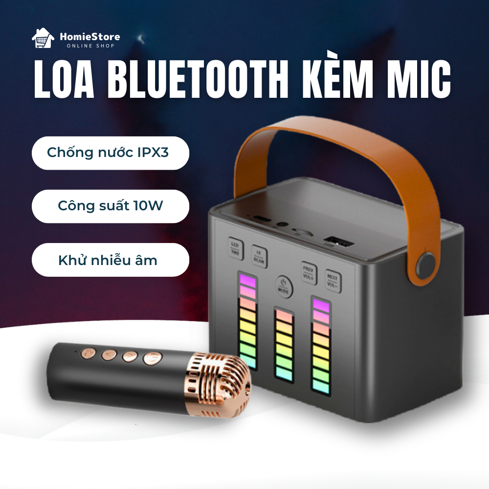 Bộ Loa Mini Karaoke Di Động Bluetooth - Đèn Led Micro Chống Nước - Hát ...