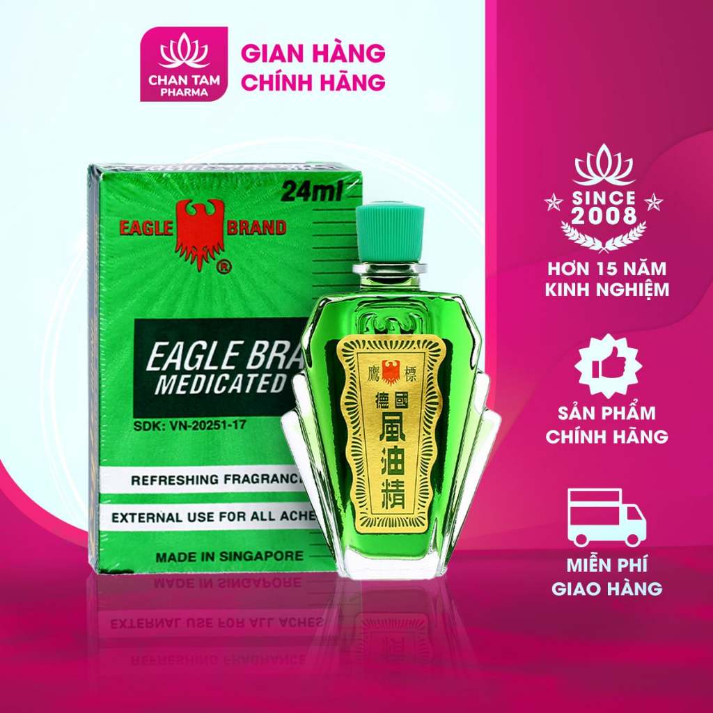 Dầu gió xanh Con Ó Eagle Brand Medicated Oil - Chai 24ml - 12ml ...