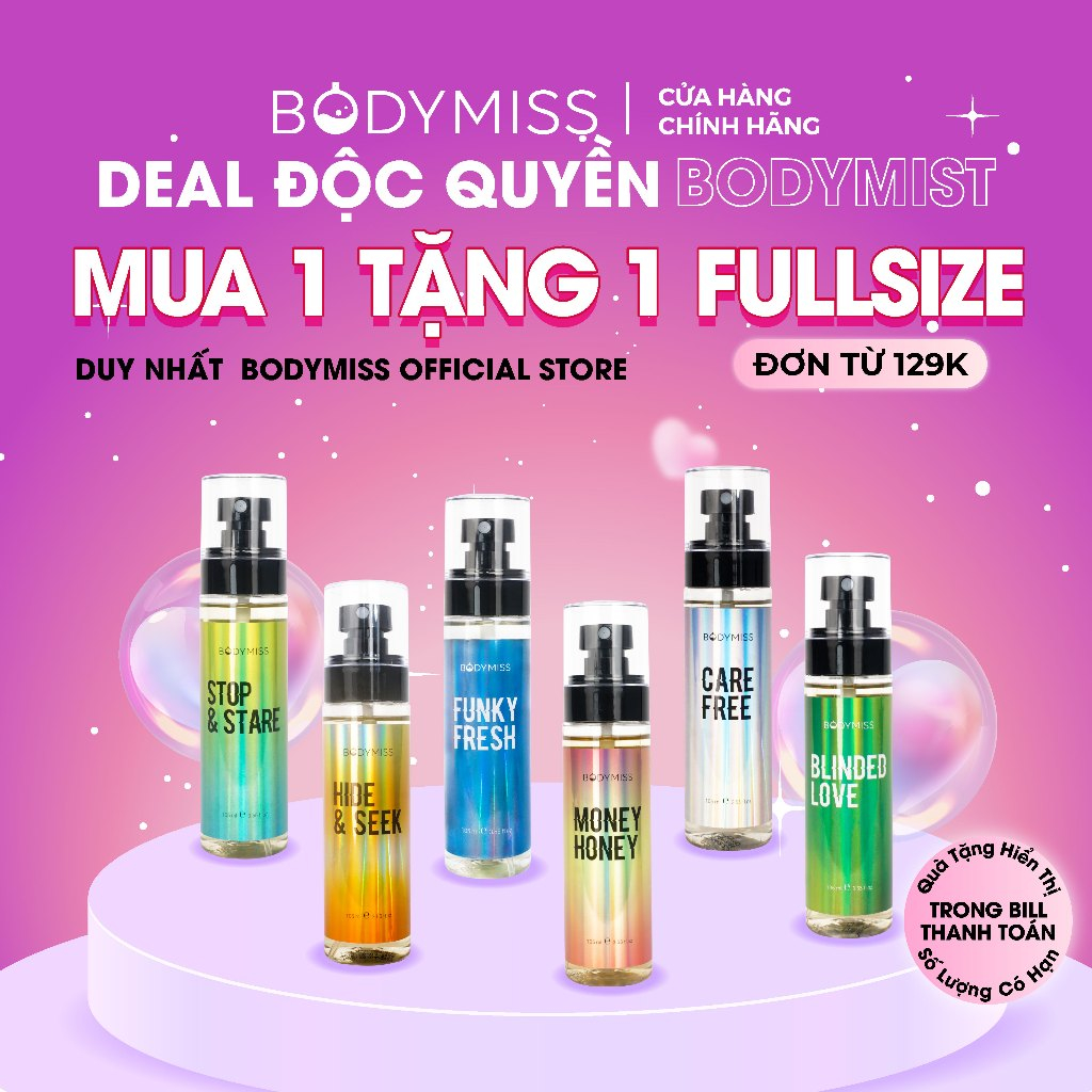 [MUA 1 TẶNG 1 FULLSIZE] Body Mist Unisex Nam Nữ Lưu Hương Lâu 6H ...