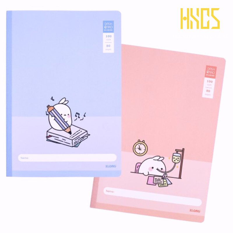 VỞ KLONG B5 Dash Caro 80-120-200 trang 100gsm may dán gáy ô 6x6mm, HXGS tập vở caro-kẻ ngang ...