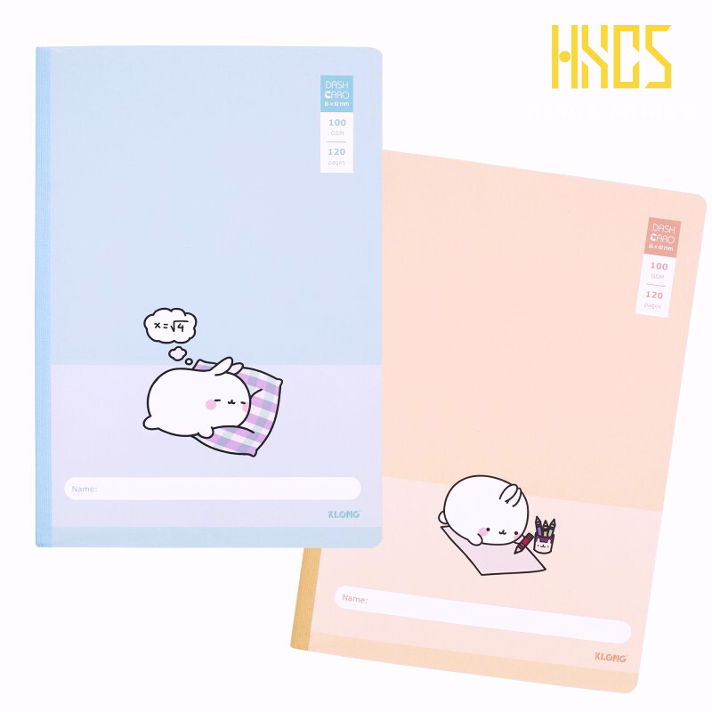 VỞ KLONG B5 Dash Caro 80-120-200 trang 100gsm may dán gáy ô 6x6mm, HXGS tập vở caro-kẻ ngang ...