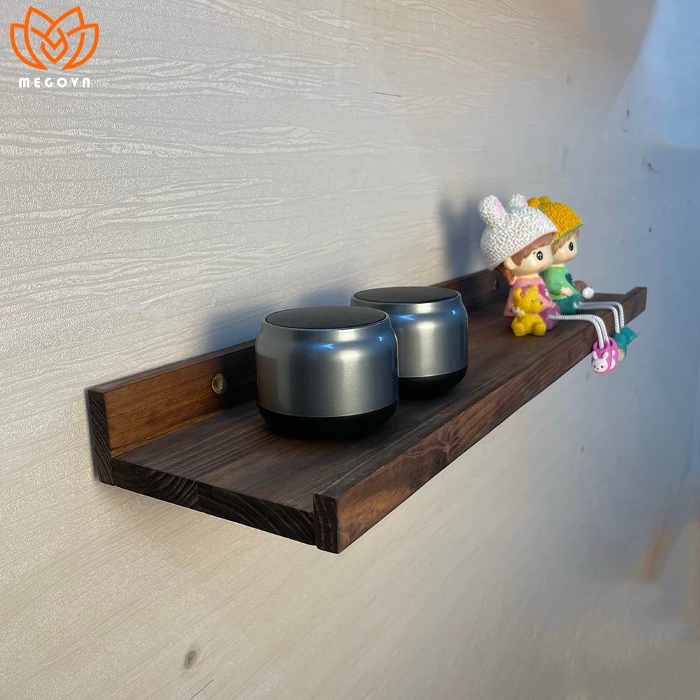Kệ gỗ treo tường nhiều kích thước màu socola, kệ trang trí MegoVN ...