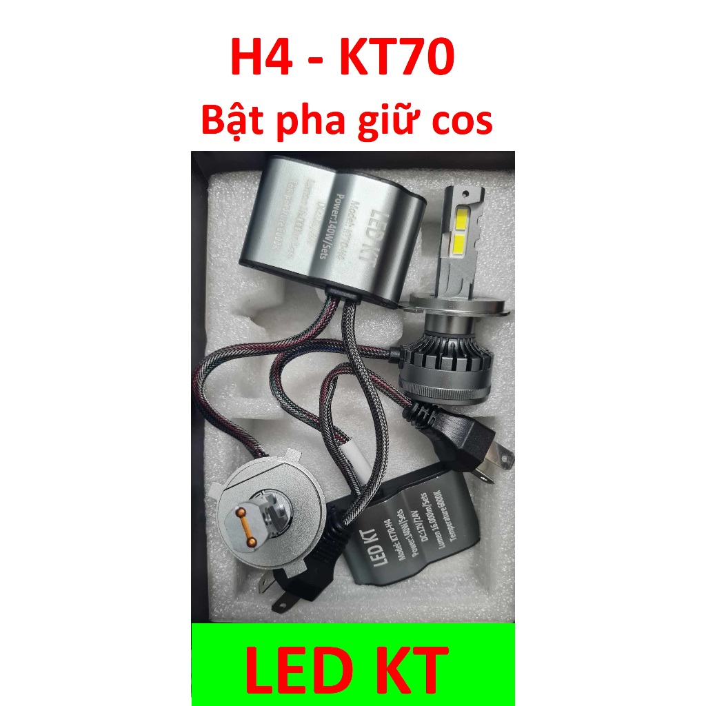 1 bóng Led H4 70W bật pha giữ cos KT70 CANBUS cho xe máy và ô tô xe tải ...