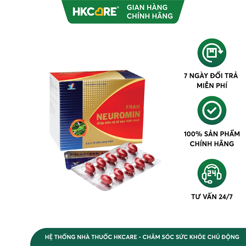 Viên Bổ Thần Kinh Fran Neuromin, Hộp 6 vỉ x 10 viên nang mềm | Shopee ...