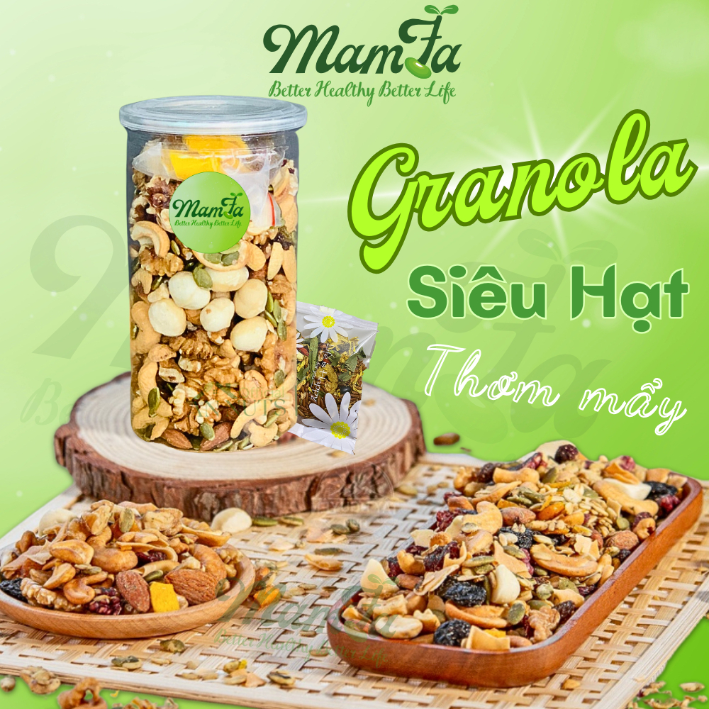 [Quà+Miễn Ship]Granola siêu hạt ăn kiêng thêm hạt Macca ngũ cốc giảm cân dinh dưỡng eat clean ...