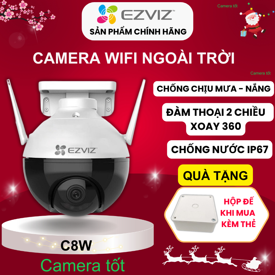 Camera WiFi Ezviz C8C 1080P 2MP / C8W 4MP 2K / C8PF Mắt kép IP Ngoài ...