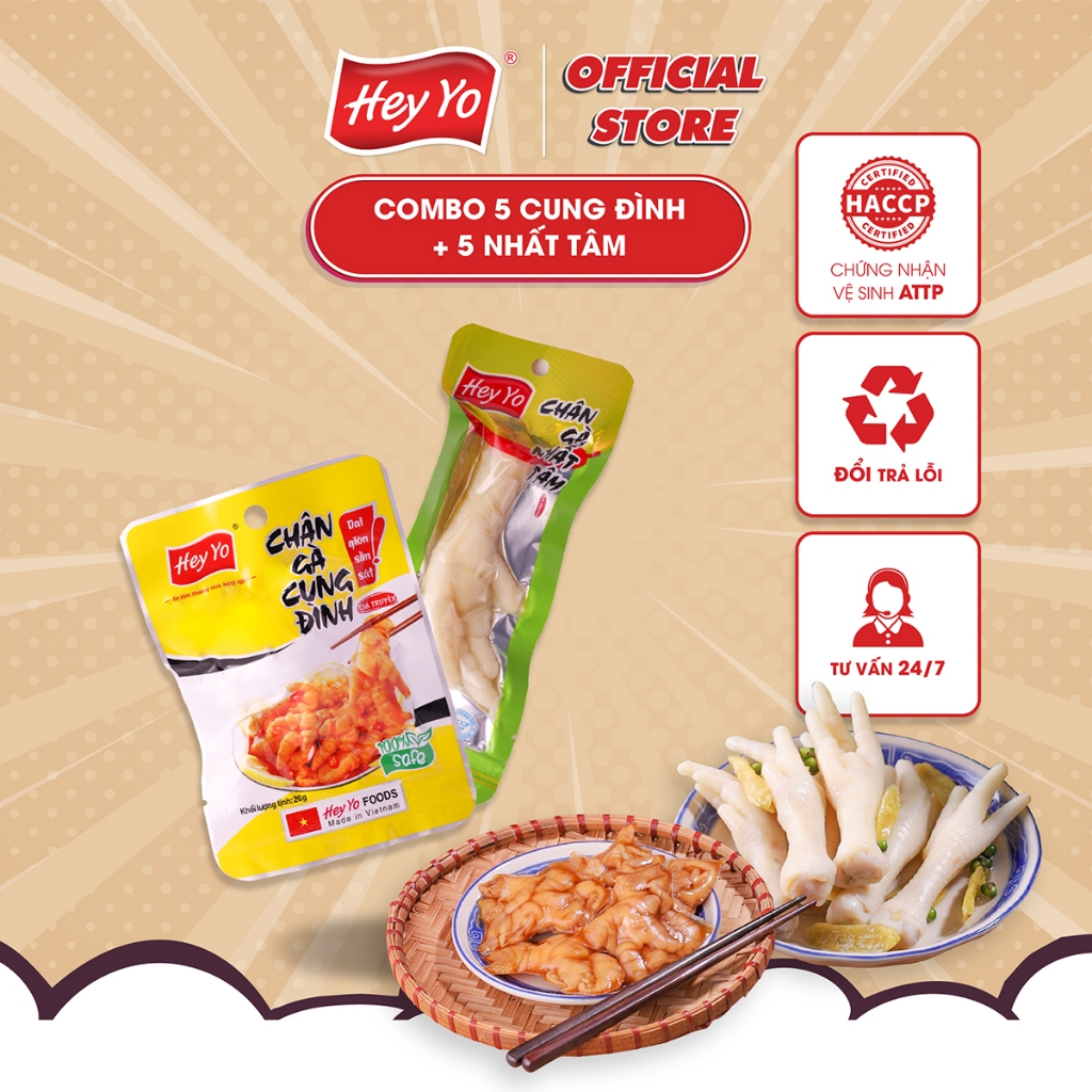 Combo 10 Chân Gà Cay Hey Yo Việt Nam Cung Đình, Nhất Tâm thơm ngon chất ...