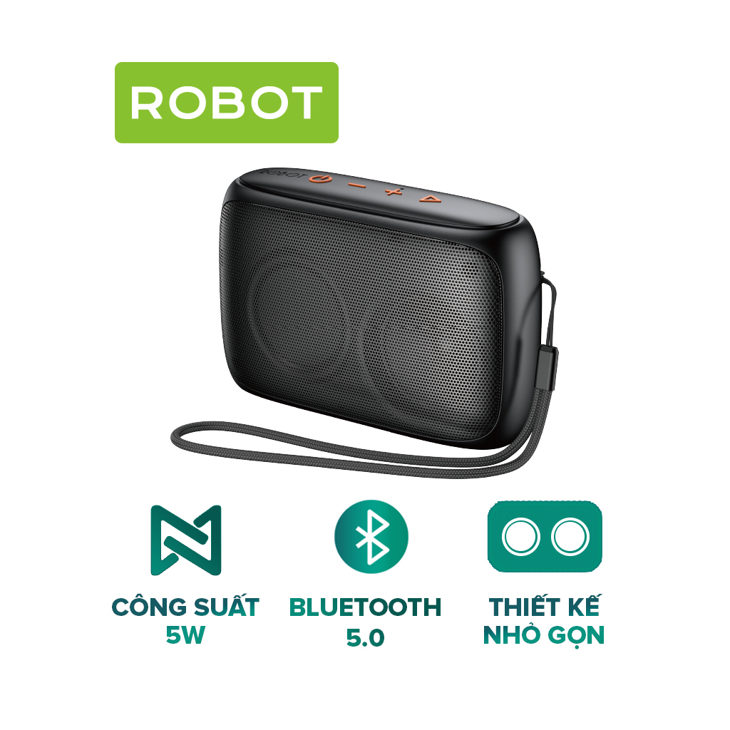 Loa Bluetooth ROBOT RB110 Black Chính hãng (5W, Có khe thẻ nhớ ...