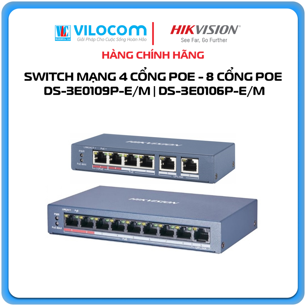 Switch POE HIK DS-3E0109P-E/M (8P POE) và Switch POE HIK DS-3E0106P-E/M ...