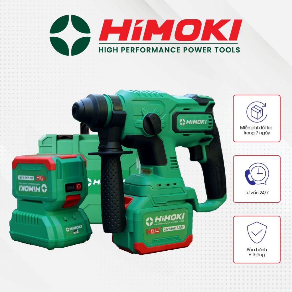 Máy khoan đục bê tông pin 15 Cell HIMOKI HM- RH2603, Động cơ Không chổi ...