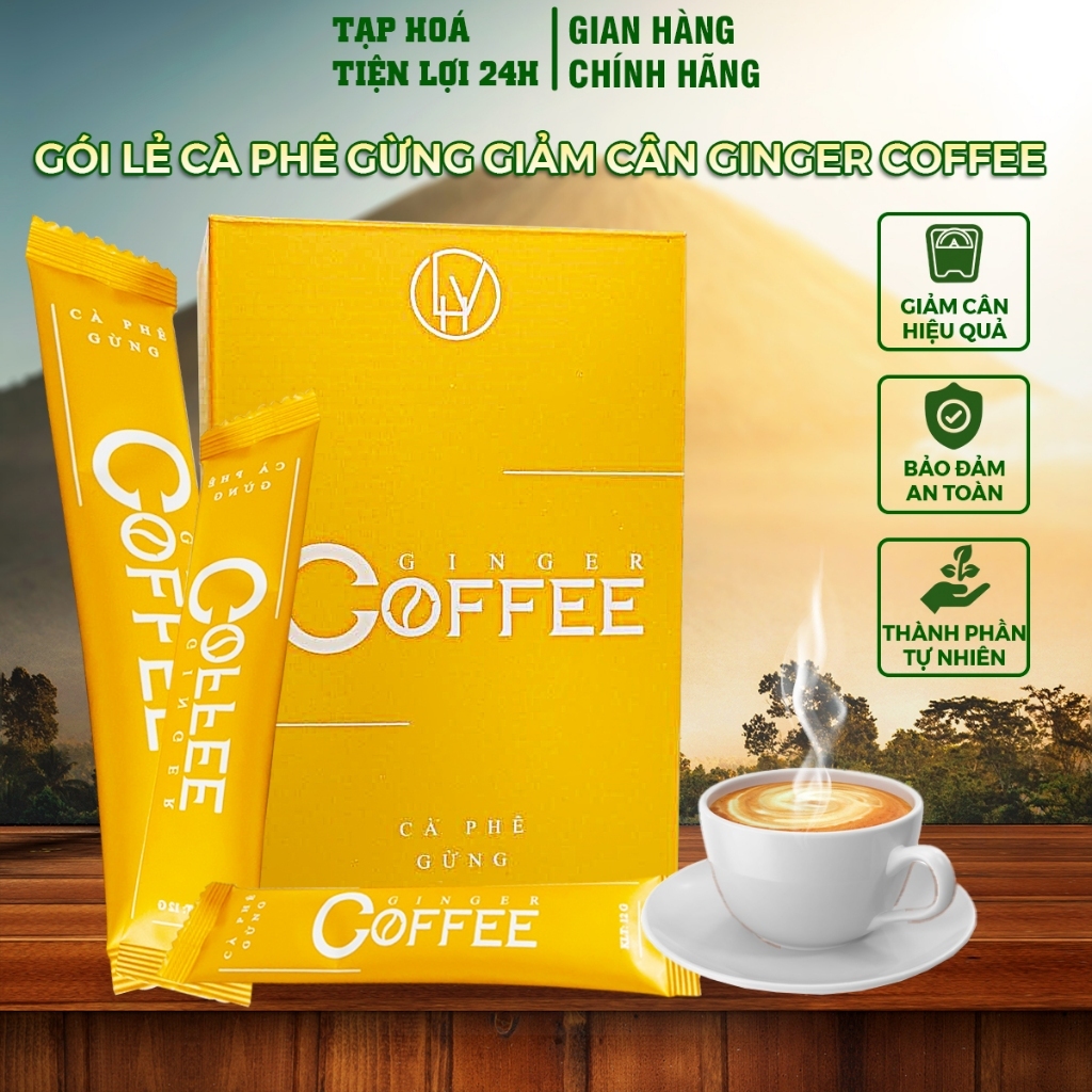 Cà Phê Giảm Cân Vị Gừng Ginner Coffee (Hộp 20 gói), Cà Phê Vị Bạc Sỉu ...