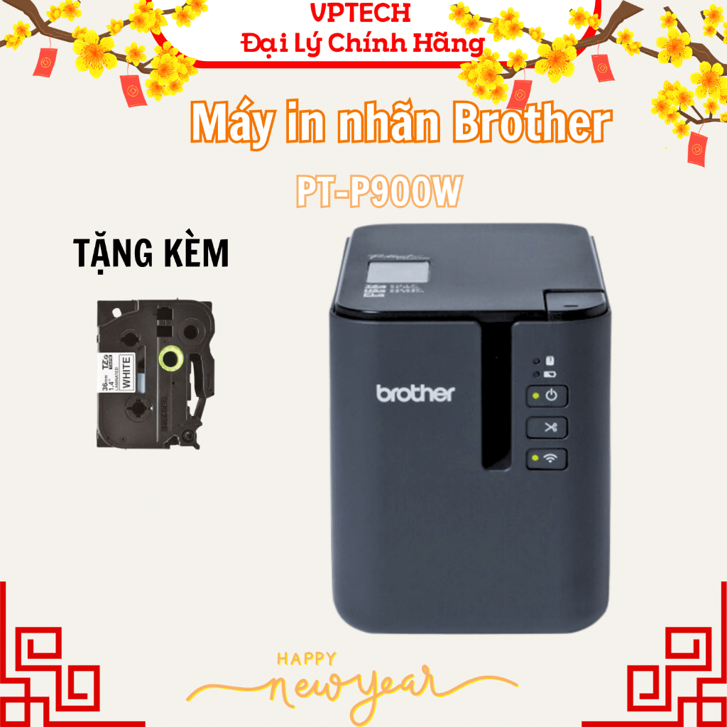 Máy in nhãn quản lý tài sản, tài liệu Brother PT-P900W - Hàng chính hãng bảo hành 12 tháng ...
