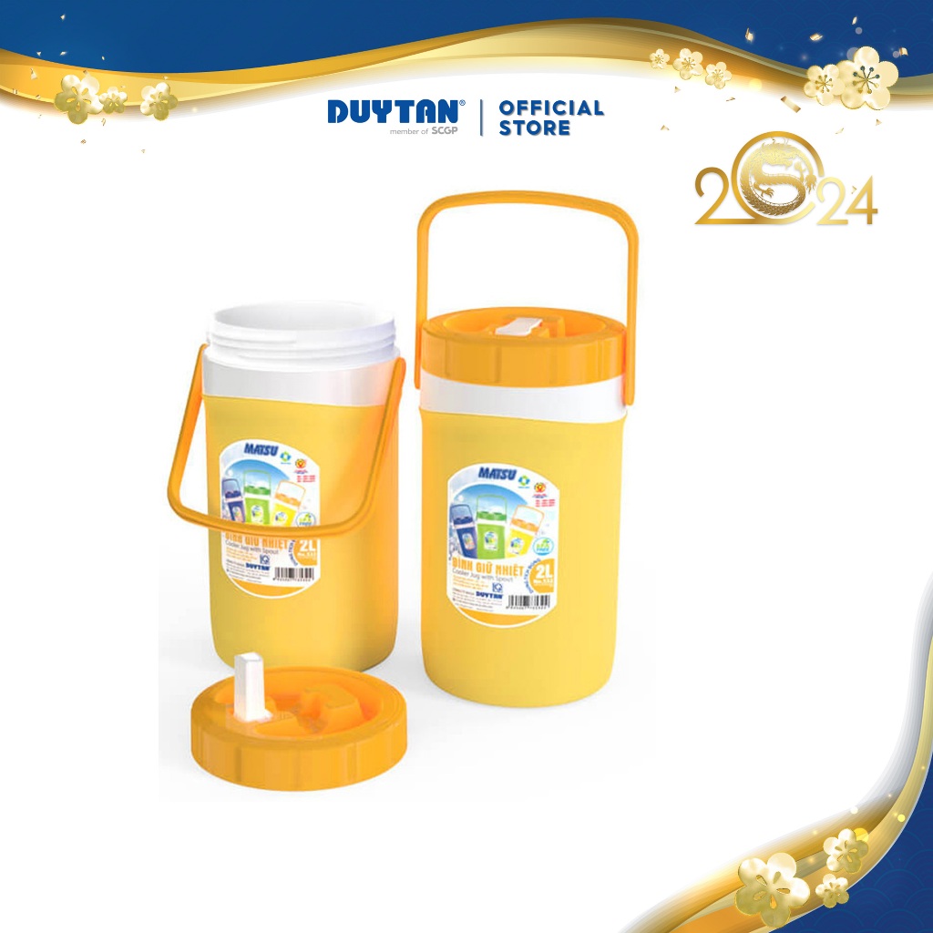 Bình Giữ Nhiệt 2lít, có vòi DUY TÂN nhựa PP, bình đá mini giữ lạnh đến ...