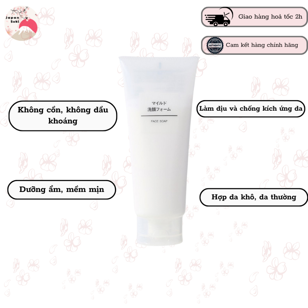 Sữa rửa mặt Muji Face soap, Face soap Scrub không cồn, sạch sâu, giữ ẩm ...