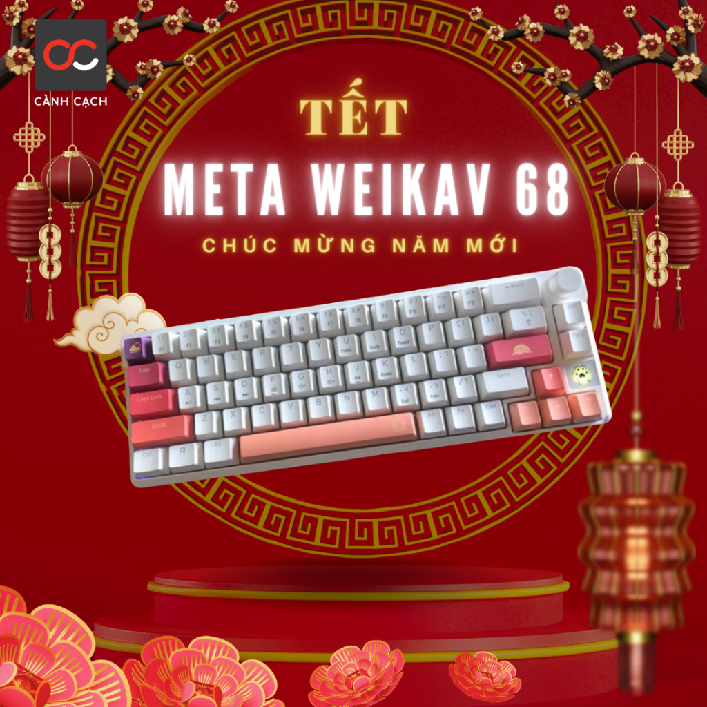 Bàn phím cơ có núm META68 WEIKAV Red Switch | Shopee Việt Nam