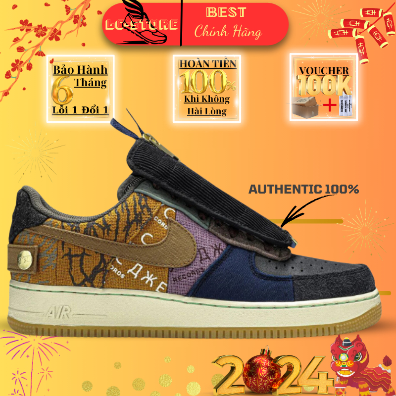 Giày AF1 Low "Tr avis Scott" Cactus Jack,Giày Thể Thao Nam Nữ .AF1 Đế ...