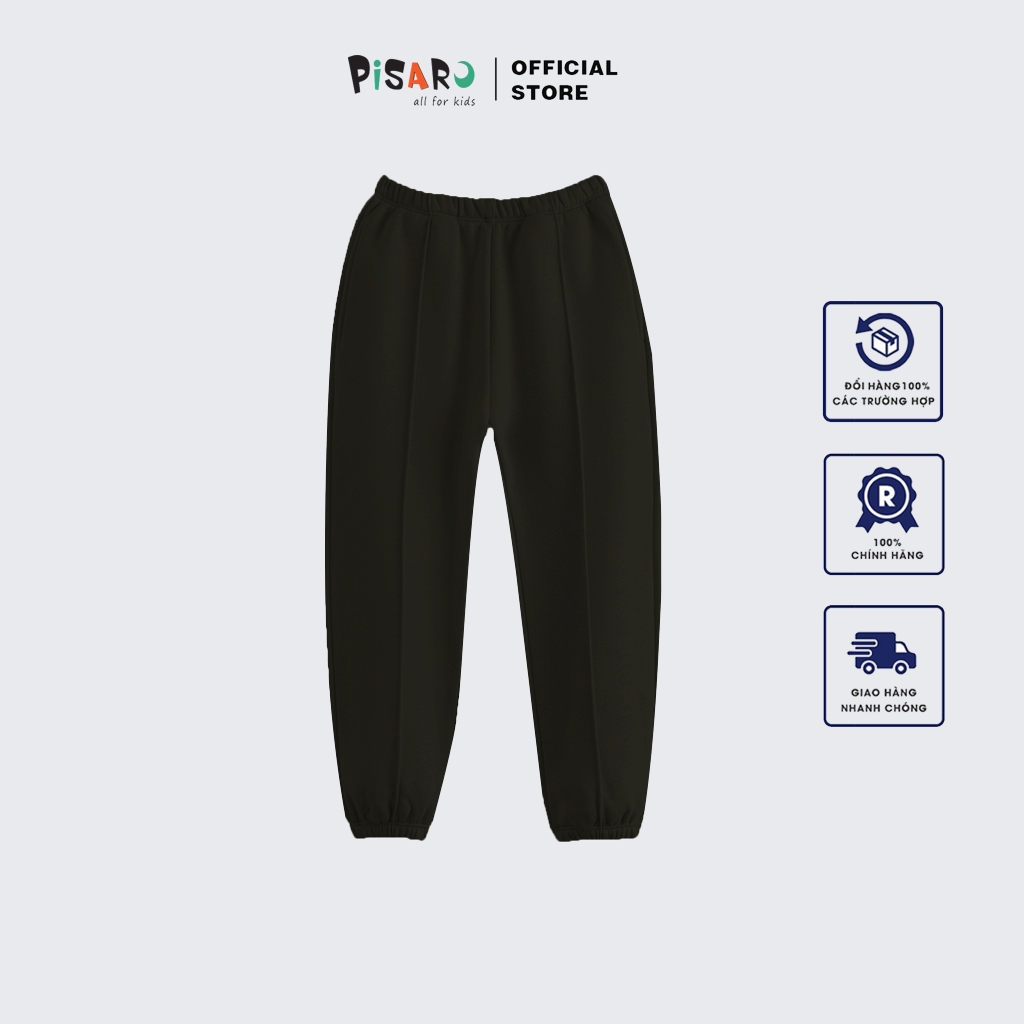 Quần dài thu đông chun gấu nỉ bông cotton dày dặn ấm áp, giữ ấm, giữ nhiệt Pisaro cho bé trai bé ...