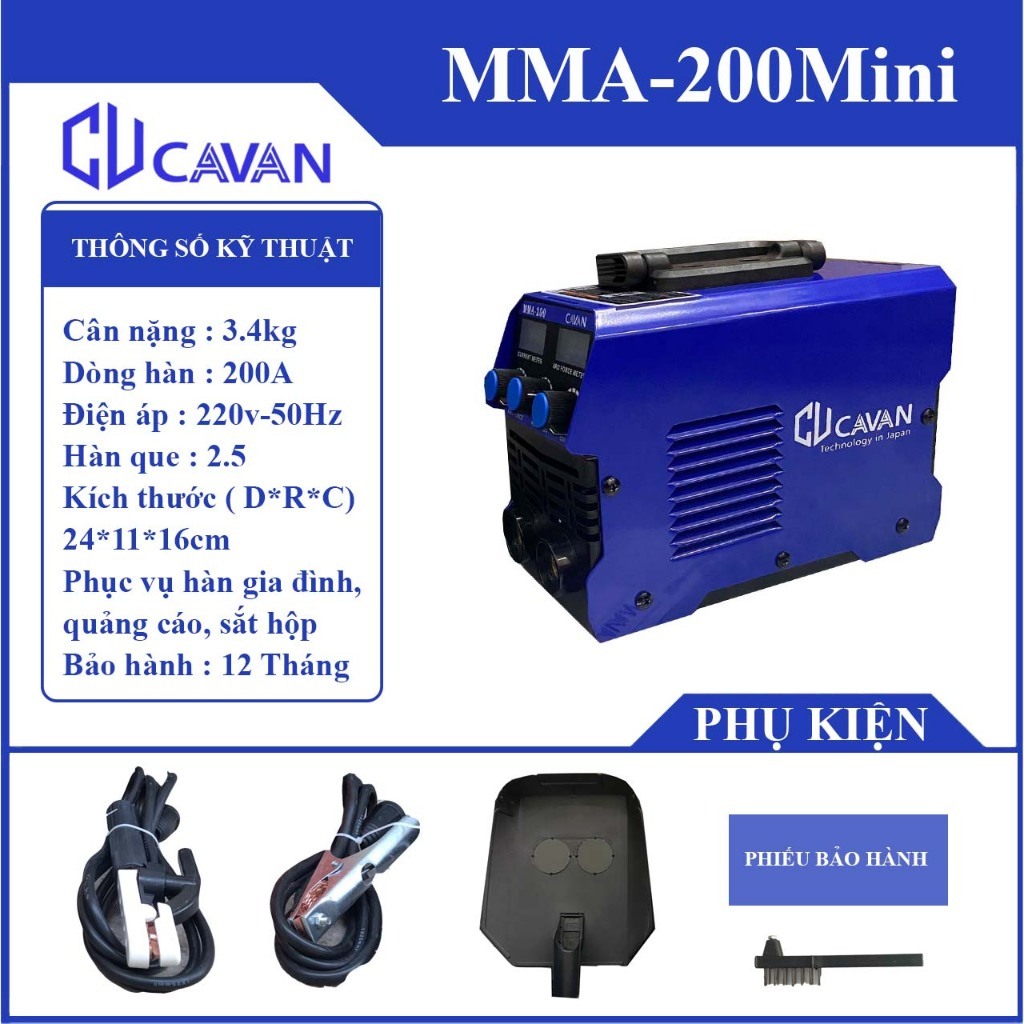 Máy hàn Mini CAVAN MMA-200mini, Máy hàn que gia đình Nhật bản chính ...