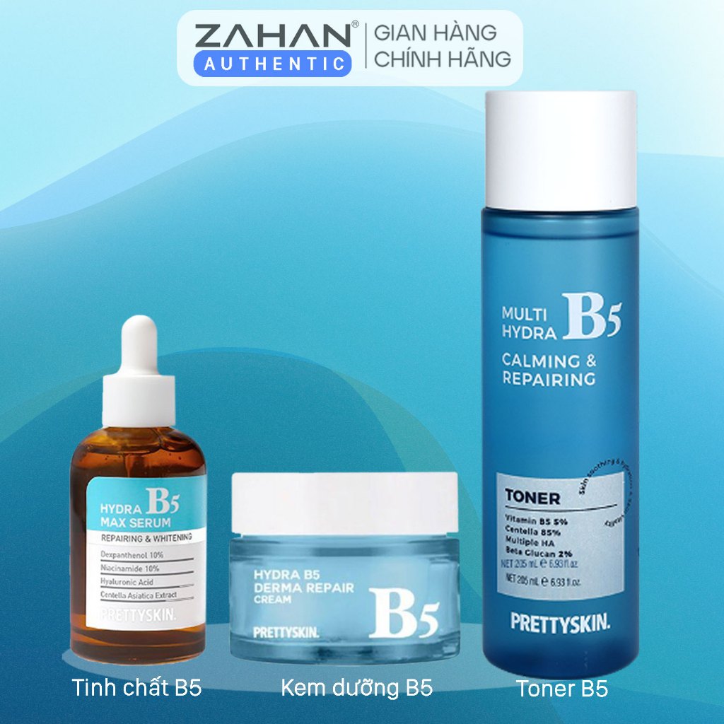 Combo gồm Tinh chất Hydra B5 Max Serum và Kem dưỡng Hydra B5 Derma Repair Cream và Toner B5 ...