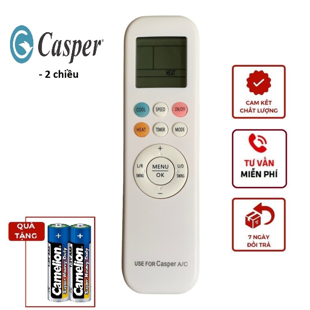 Điều khiển điều hoà casper 2 chiều, Remote máy lạnh casper 2 ngựa các ...