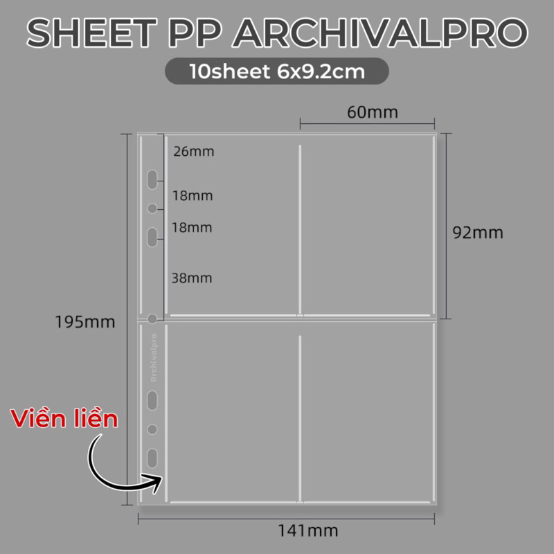 [cÓ SẴn] Sheet Cpp Trong SuỐt Archivalpro DÀnh Cho Binder CÒng A5 A4