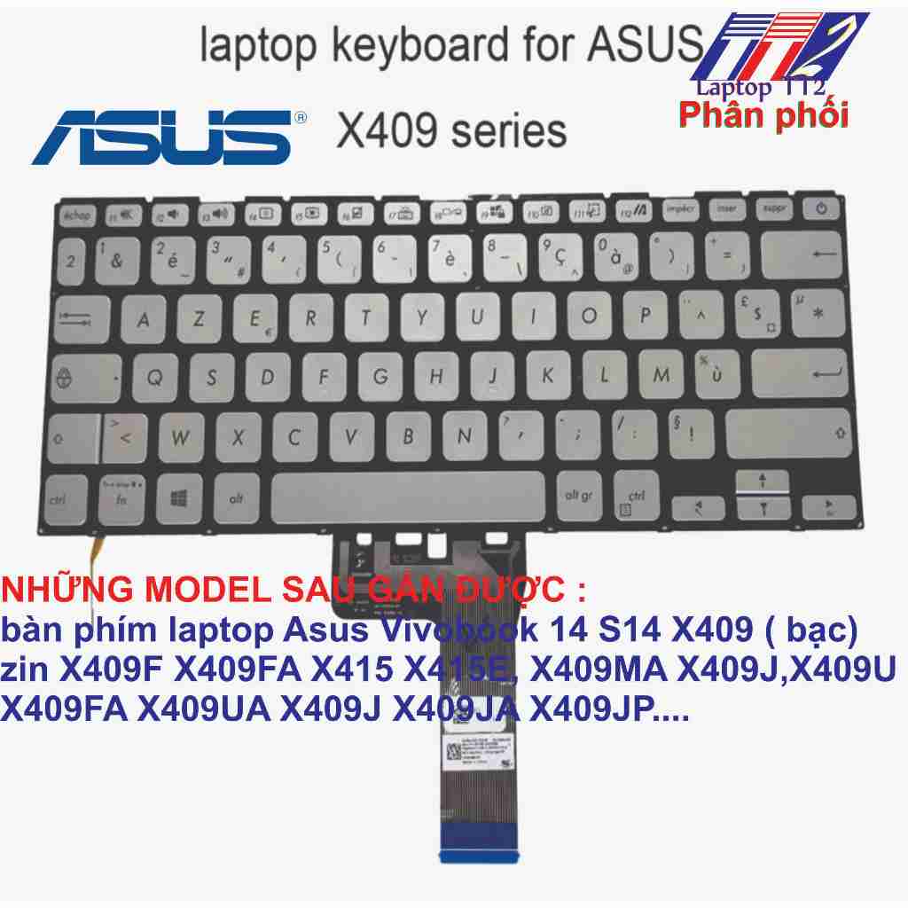 bàn phím laptop Asus Vivobook 14 S14 X409 ( bạc) zin X409F X409FA X415 ...