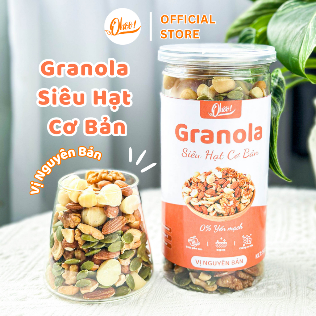 Granola Siêu Hạt Cơ Bản Vị Nguyên Bản OHOO FOODS 500g - Hạt Ngũ Cốc ...