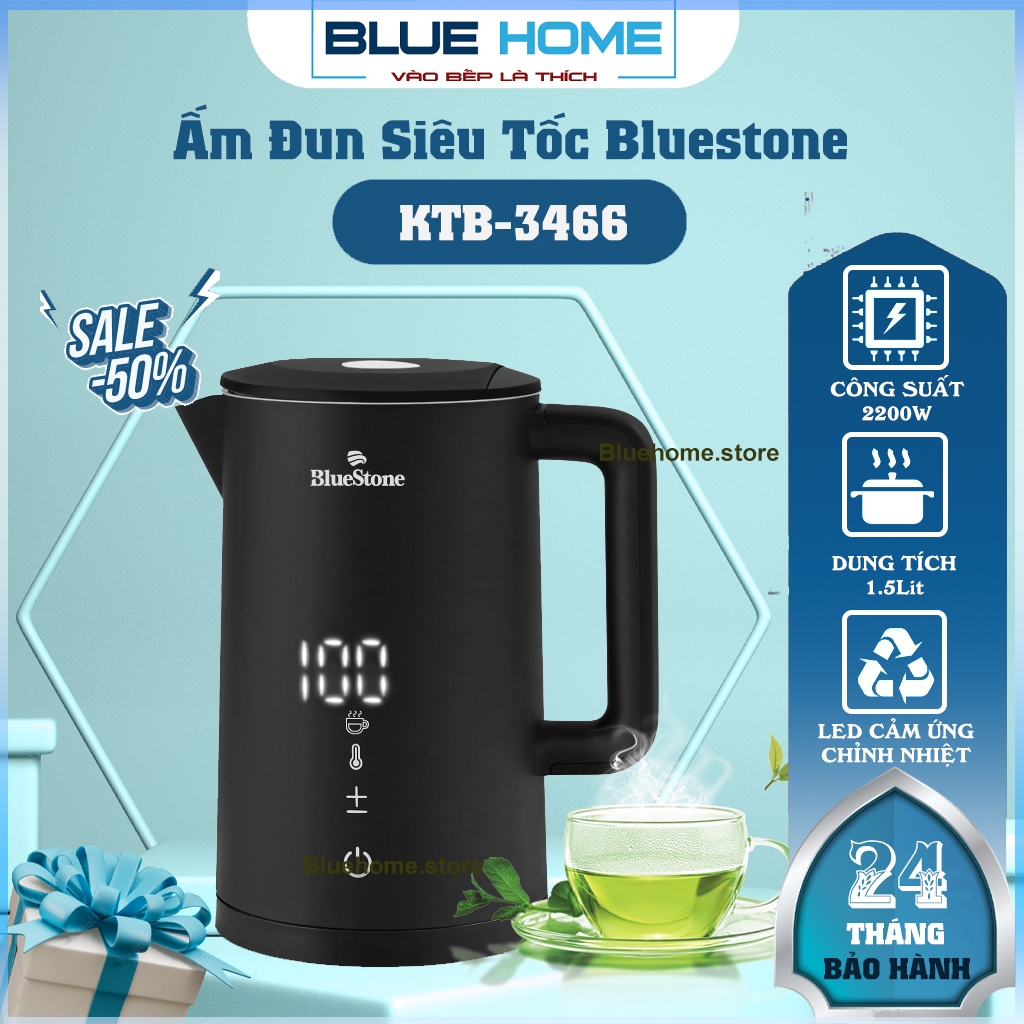 Ấm Đun Siêu Tốc Thông Minh Bluestone KTB-3466, 1.5Lit- 2200w, Hàng ...