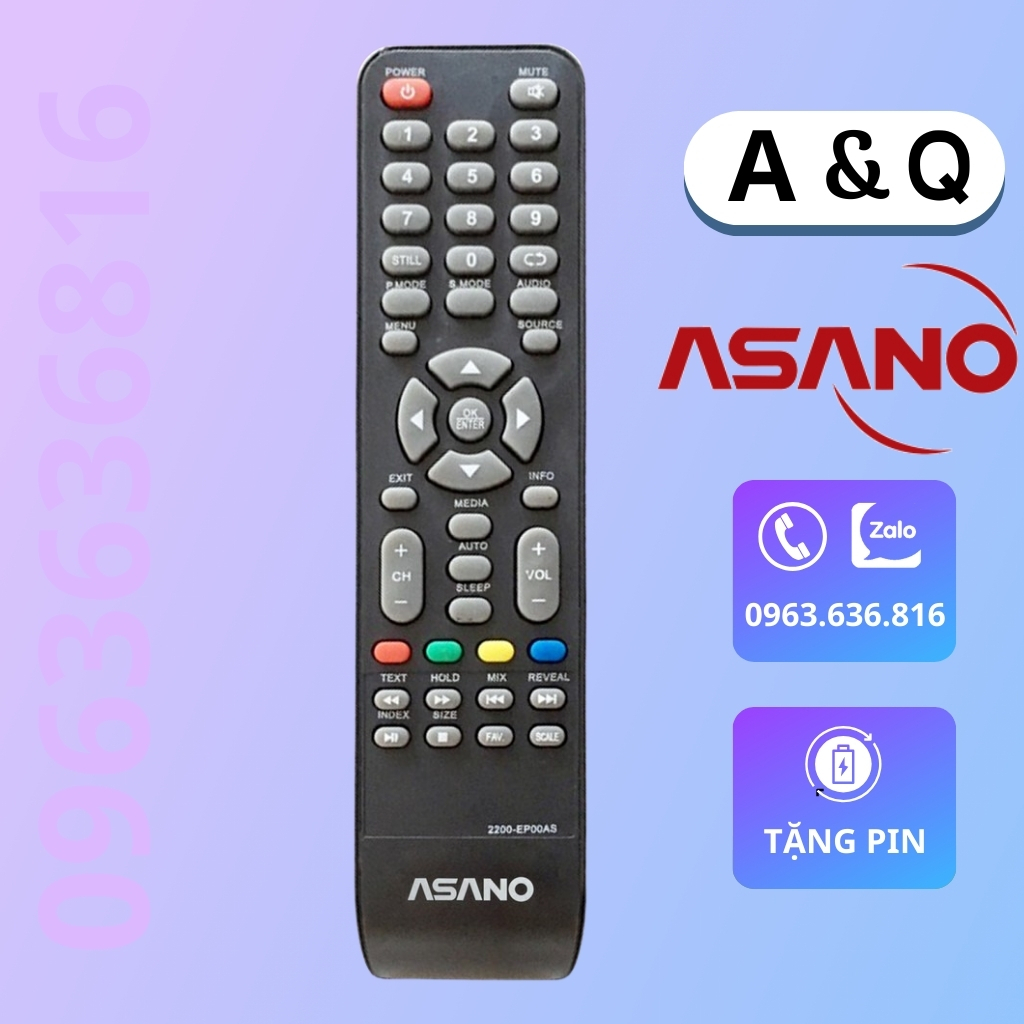 Remote tivi Asano - Điều khiển tivi Asano | Shopee Việt Nam