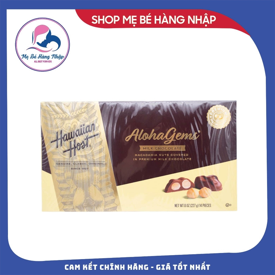 Socola nhân Mắc ca Hawaiian Host Aloha Gems Macadamia Milk Chocolate ...